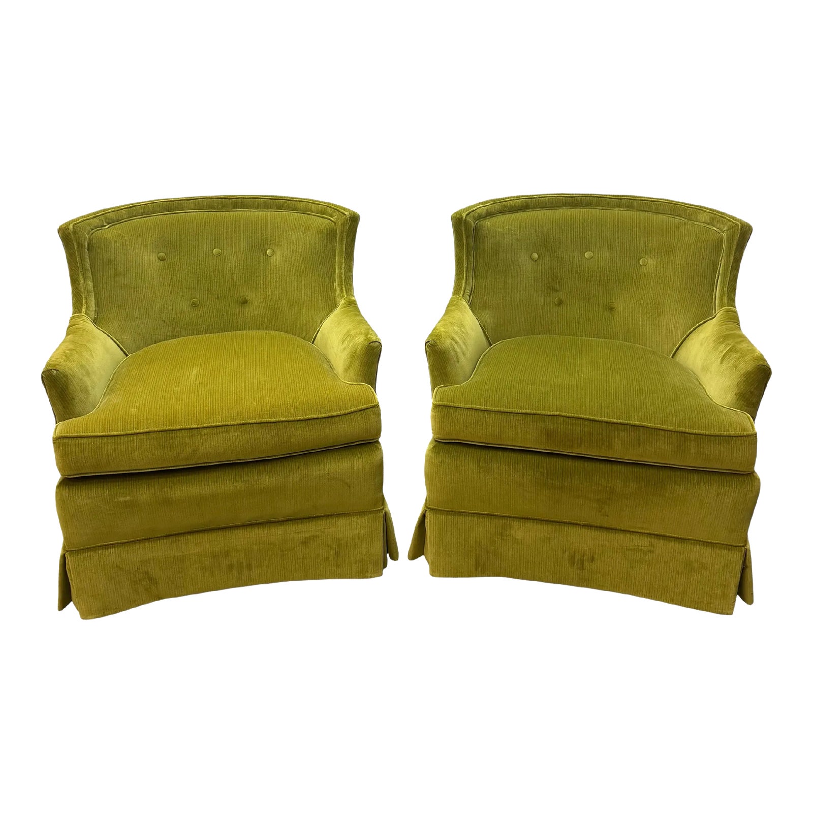 Vintage Henredon Folio Six Mid Century Style Tufted Velvet Upholstered ...