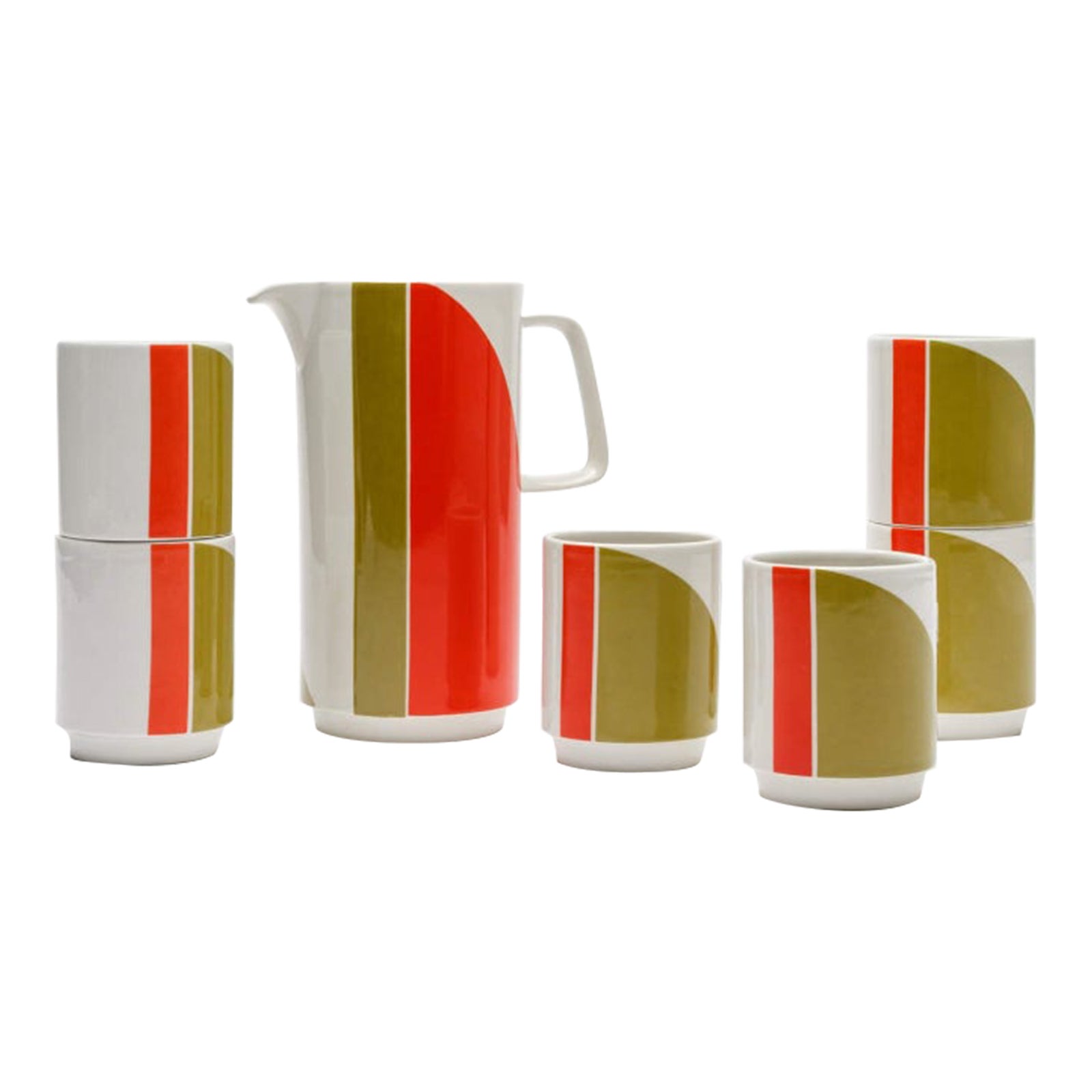1960s Pozzi Ceramiche Ceramic Water Service- 6 Pieces | Chairish