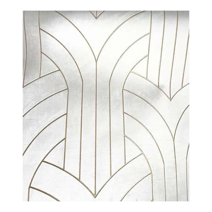 Phillip Jeffries White Velvet Cocoon Wallpaper, Lasercut Gilt Velvet ...