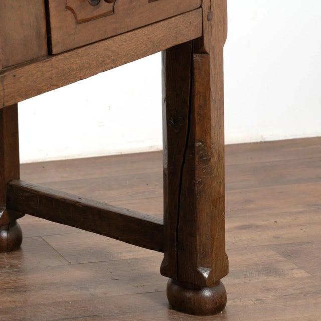 Dark Oak Console Table With Two Drawers, Spain 1800's | Chairish