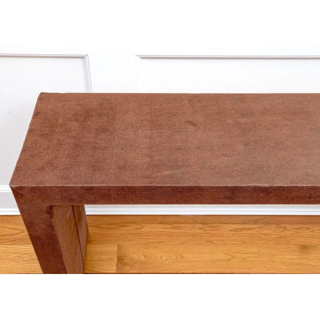 2010's Fendi Casa Chocolate Leather Faux Shagreen Wrapped Parsons ...