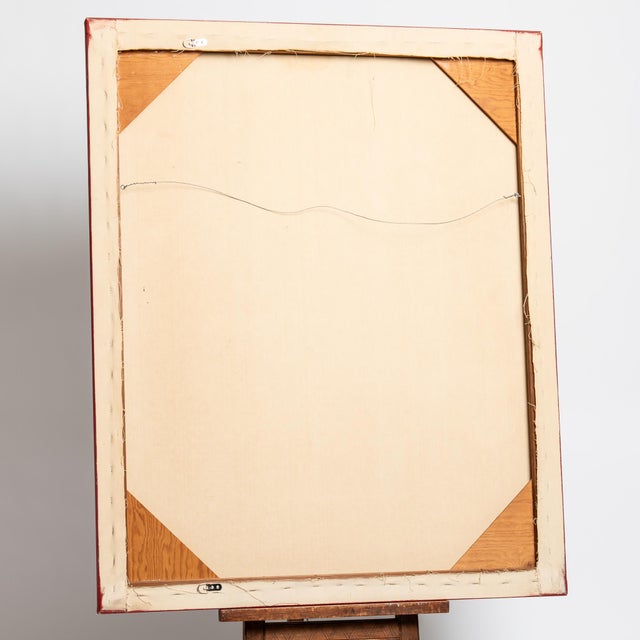 1990s Mosiac Motif Painting on Canvas | Chairish