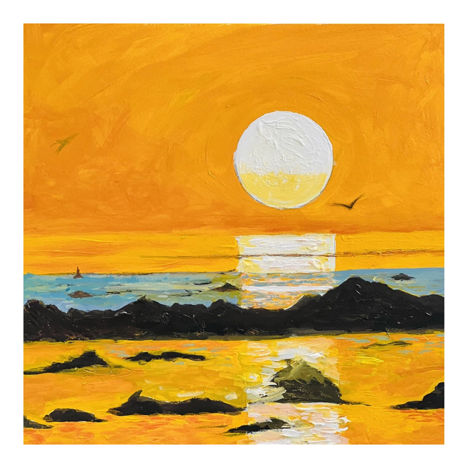 Sun God 1 Expressionism Acrylic Painting by Shabs Beigh | Chairish