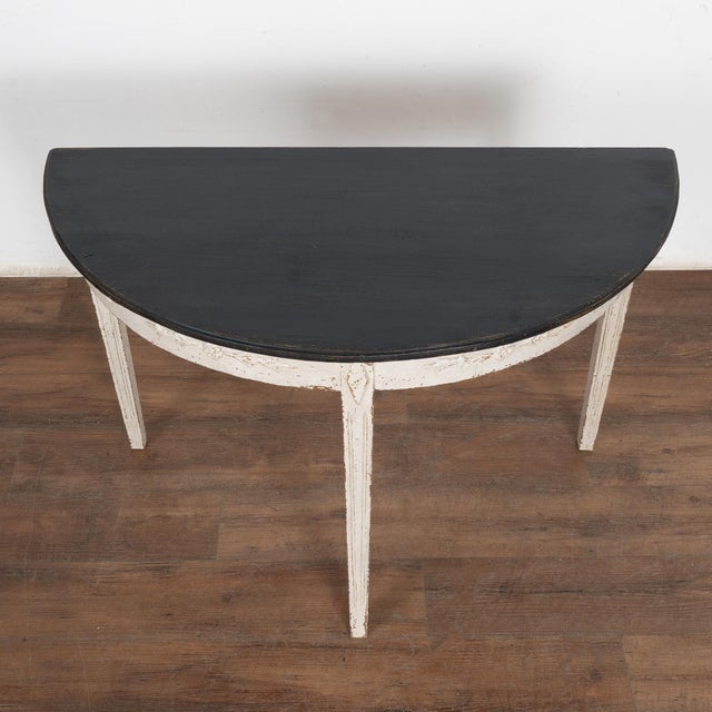 Swedish White Demi Lune Side Table, Circa 1860-80 | Chairish