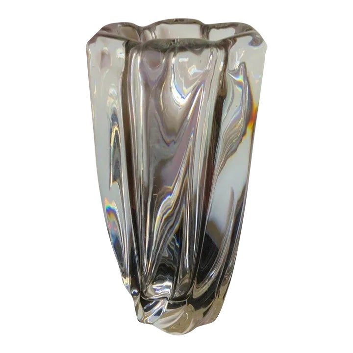 1940s Edvin Ohrstrom for Orrefors Waterfall Vase Sgnd "Orrefors E ...