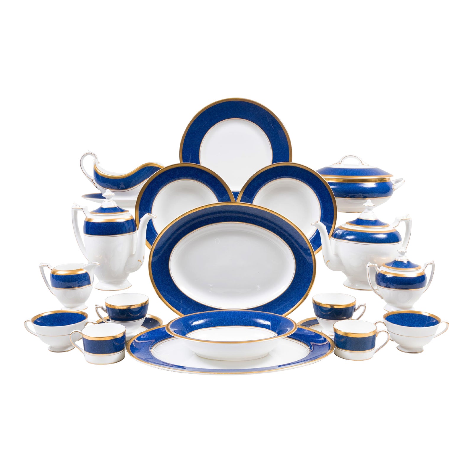 Complete English Porcelain Dinner Service for 12 People With Coffee/Tea ...