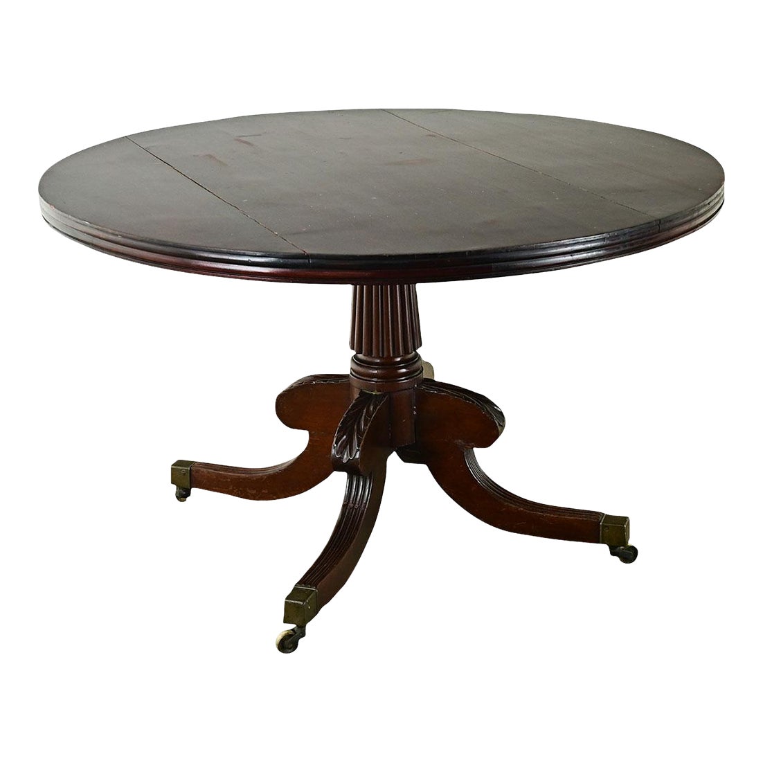 Dutch Round Pedestal Base Dining Table | Chairish