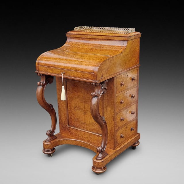 Victorian Secretaire in Burr Walnut | Chairish