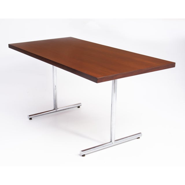 Hans Eichenberg "Omega" Desk Dining Table Stendig Mahogany Chrome ...