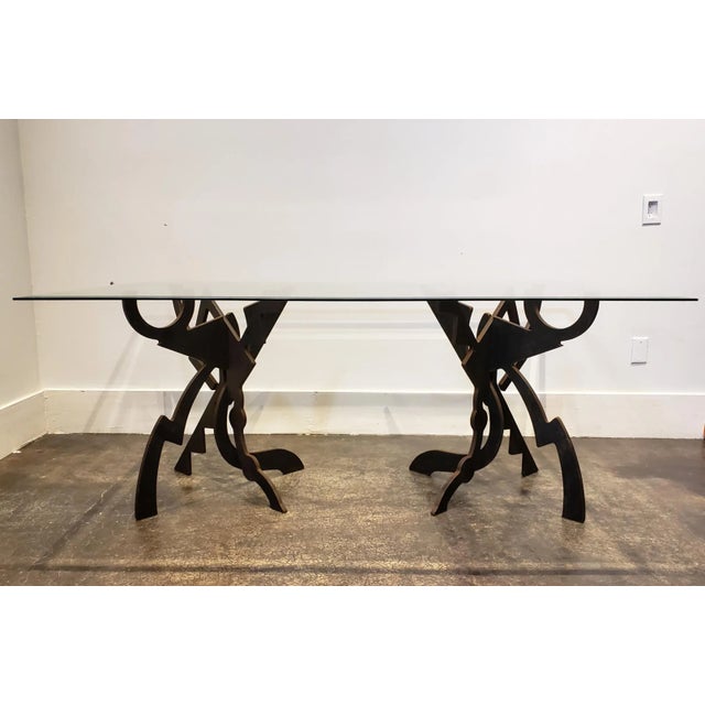 1980s Postmodern “Tristan & Isolde” Pucci De Rossi Patinated Steel and ...