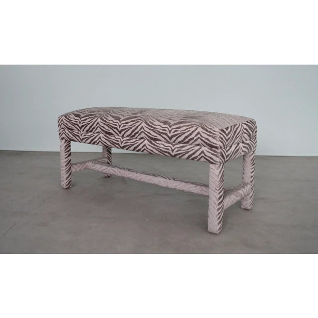 Vintage Postmodern Parsons Bench | Chairish