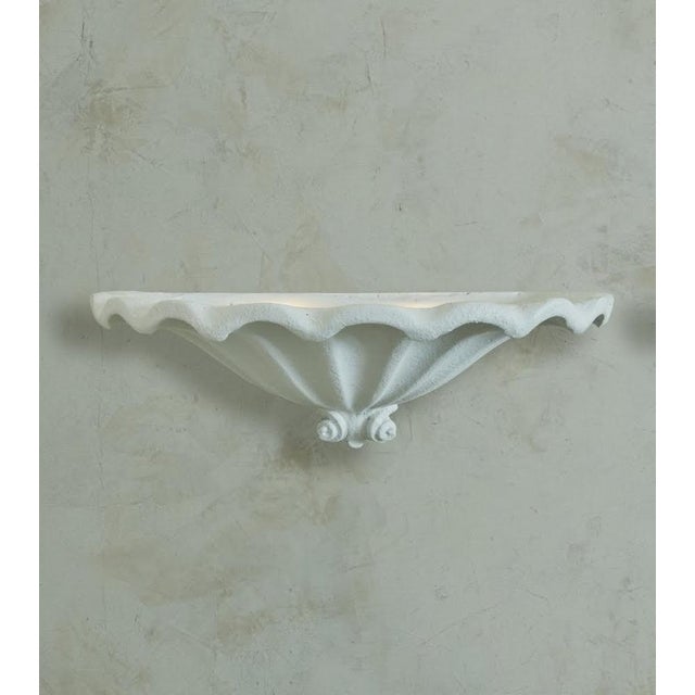 Art Deco Plaster Shell Sconce by Elgé, France 1960s | Chairish
