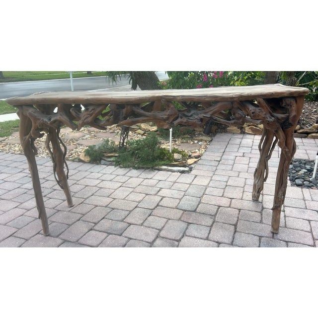 Mid 20th Century Midcentury Modern Twig Tree Driftwood Console Table | Chairish