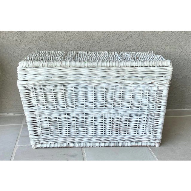 Mid 20th-Century Cottage Chic Natural Willow Petite Storage Trunk With ...