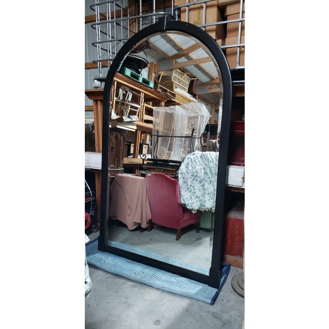 10 Ft Tall 1980s Arched Beveled Mirror With Wood Framing | Chairish