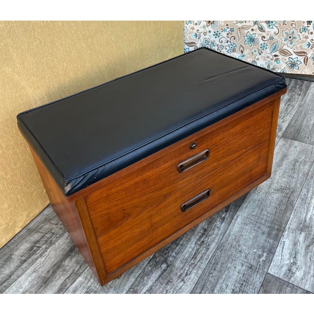 Mid Century Modern Lane Rolling Record Storage Bench. Circa 1970s ...