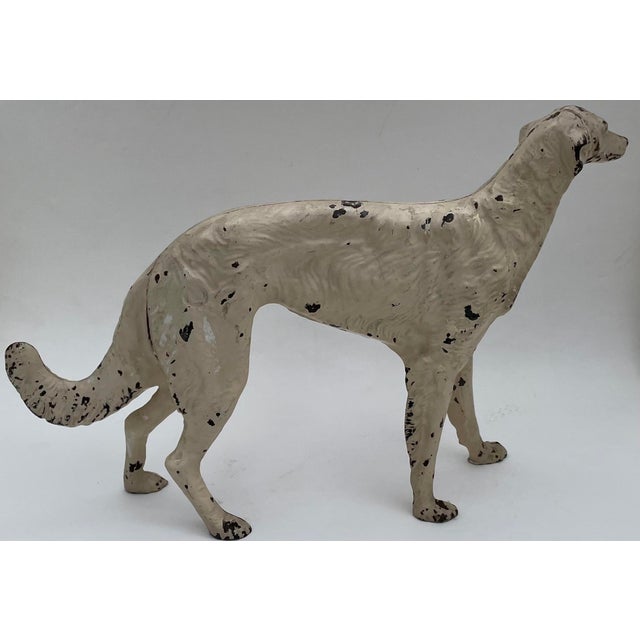 White Cast Iron Russian Wholfhound or Borzoi Dog, Hubley Circa 1930s ...