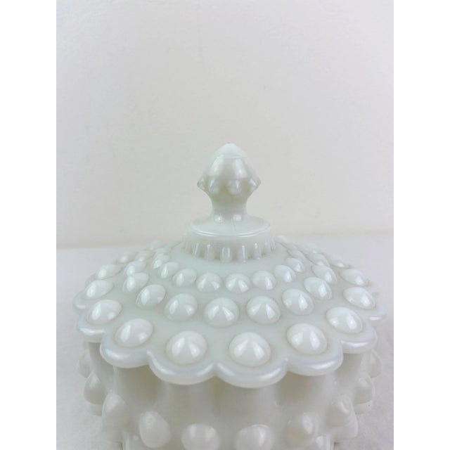 1960s Fenton Milk Glass Hobnail Lidded Candy Dish | Chairish