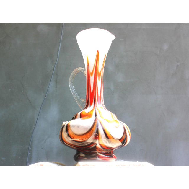 Large Murano Opaline Glass Pitcher Vase by Vetreria Barbieri, Italy ...