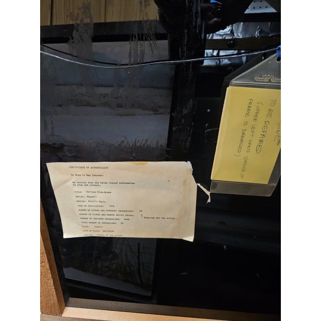 Mid Century Modern Large Abstract Acrylic Stencil Cast Resin Surface Artwork on Paper by Paul ...