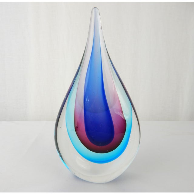 Mid-Century Teardrop Art Glass Figure Attributed to Flavio Poli | Chairish