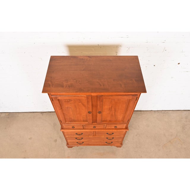 Ethan Allen Georgian English Country Solid Birch Highboy Dresser or ...