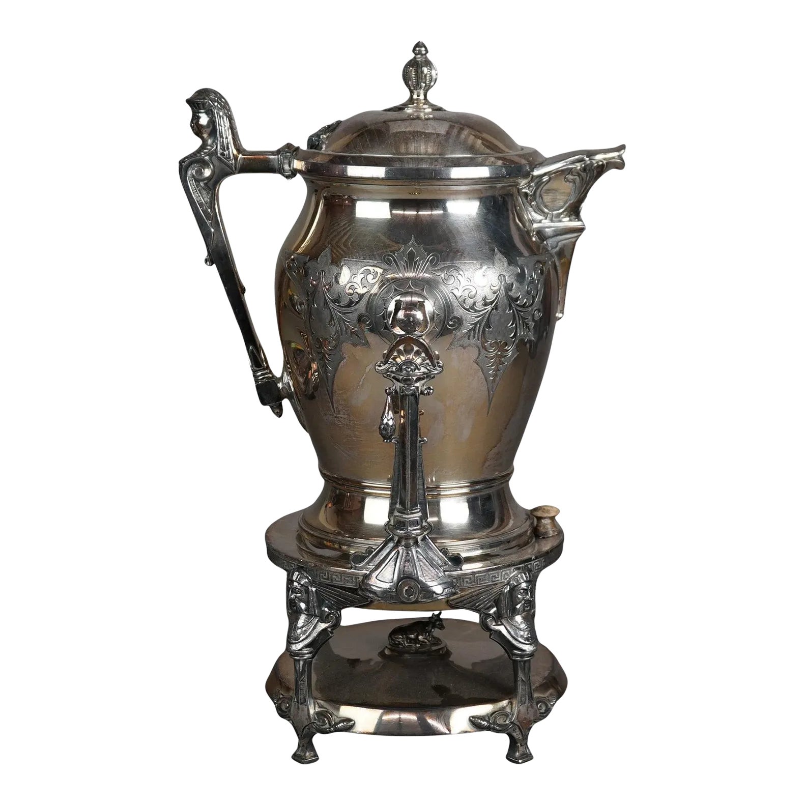 Antique Figural Silver Plated Tilting Tea Pot, Circa 1890 | Chairish