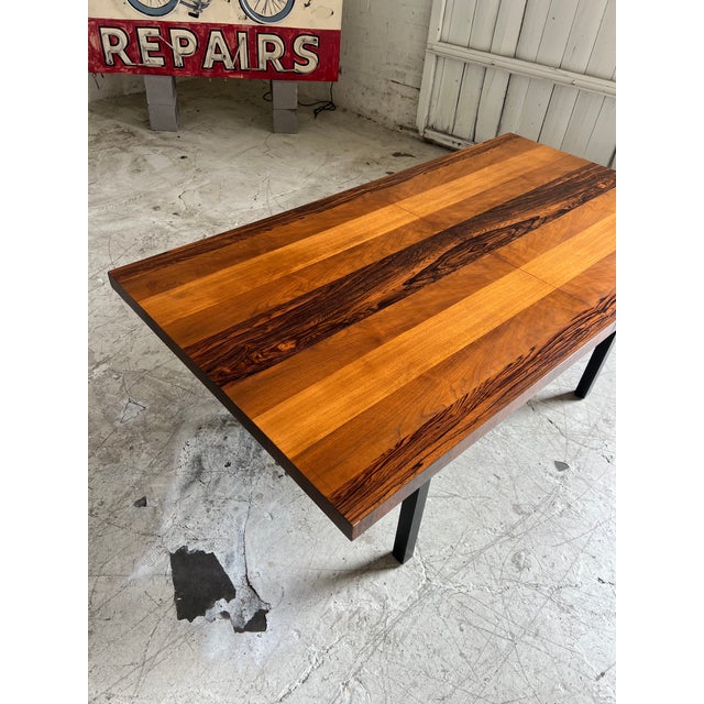 Newly Refinished Stripe Top Dining Table Designed by Milo Baughman for ...