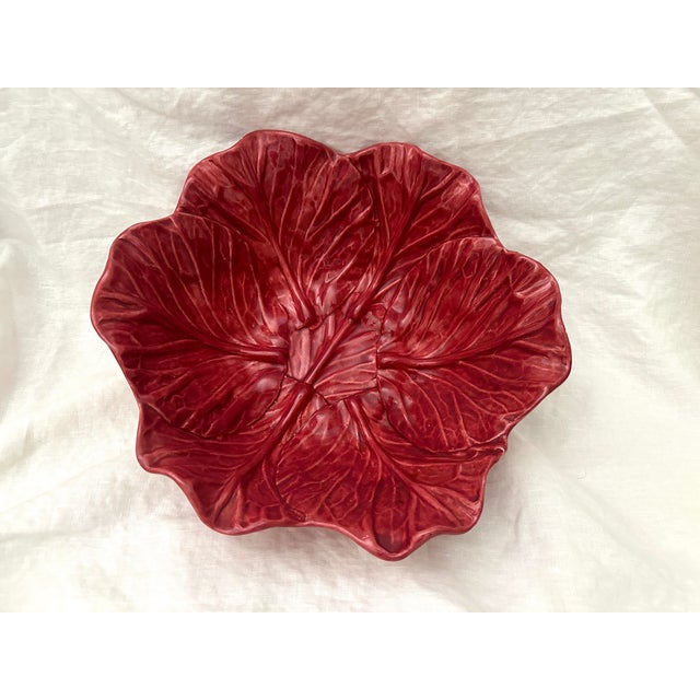 Vintage Handmade Red Cabbage Leaf Bowl by Jan Pugh | Chairish