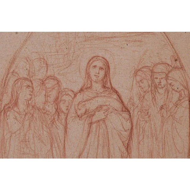 Pre-Raphaelite Drawing, 1890s, Sanguine on Paper | Chairish