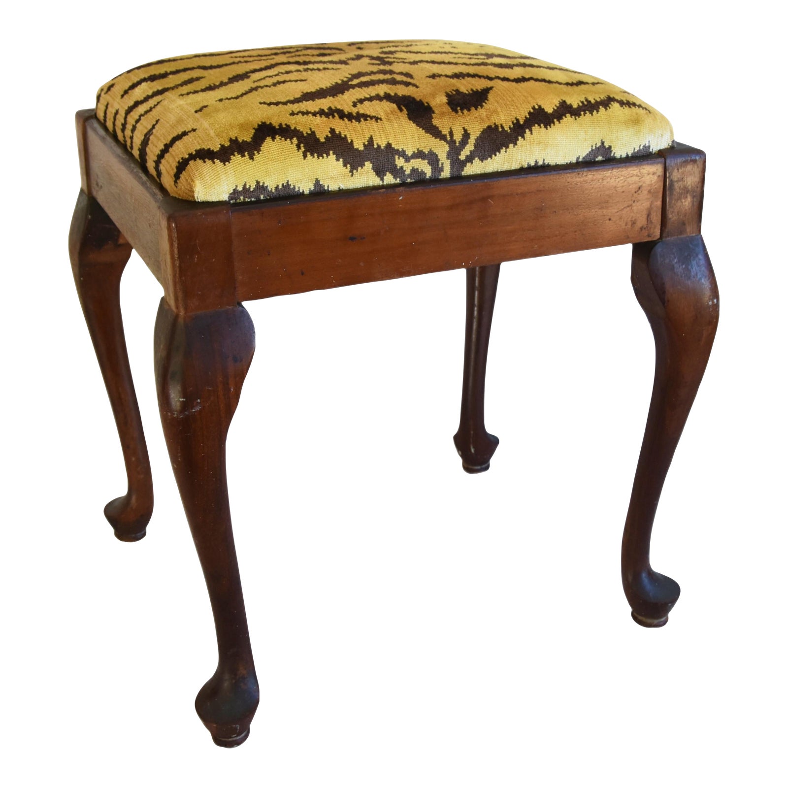 Custom Italian Scalamandré Le Tigre Tiger Velvet Fabric Upholstered ...