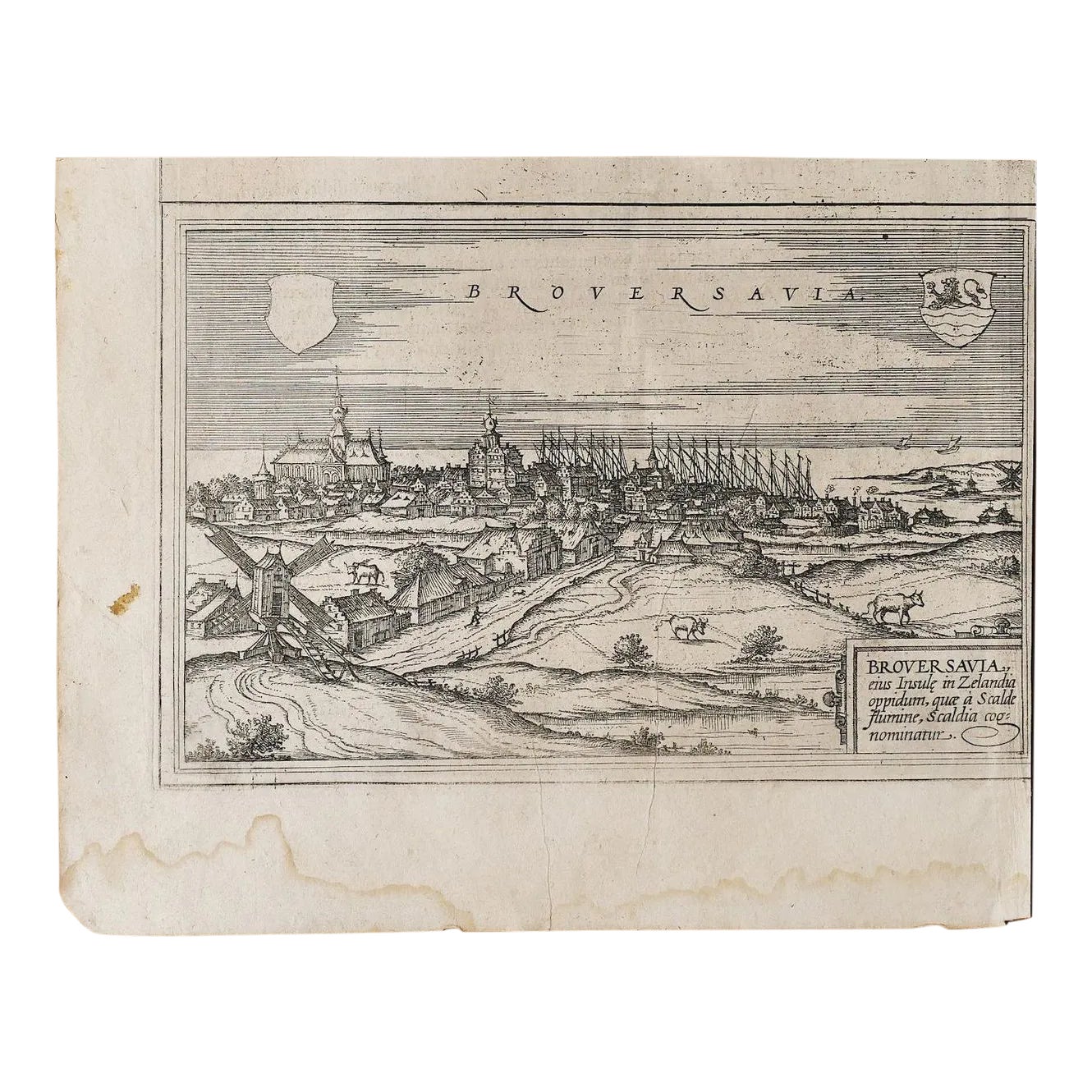 Map of Broversavia - Original Etching by George Braun - Late 16th ...