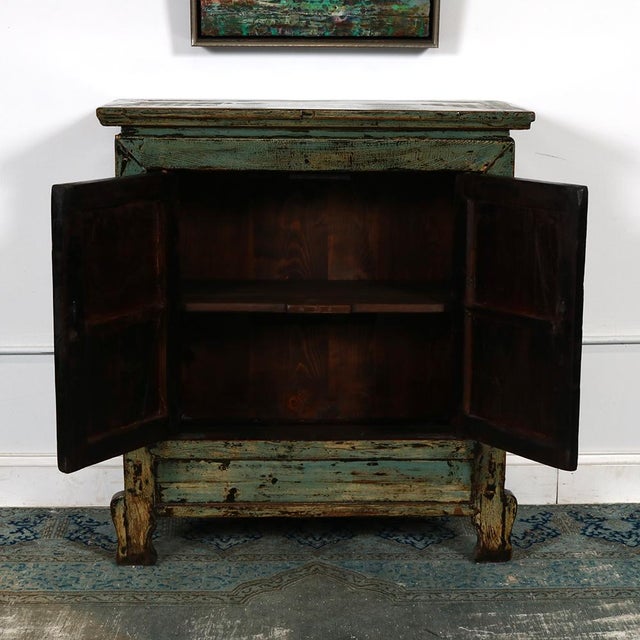 Antique Chinese Lacquered Elm Hall Cabinet | Chairish