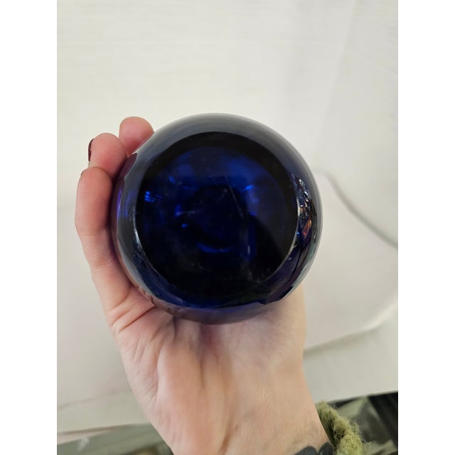 70s Mid Century Modern Blue Blenko Art Glass Owl Paperweight ...