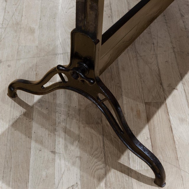 Antique Refinished Wood and Cast Iron Drafting Table C.1930 | Chairish