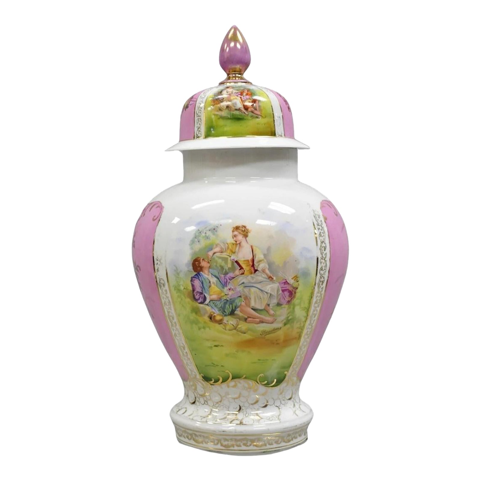 Early 20th Century Antique Francois Boucher Victorian Pink Porcelain ...