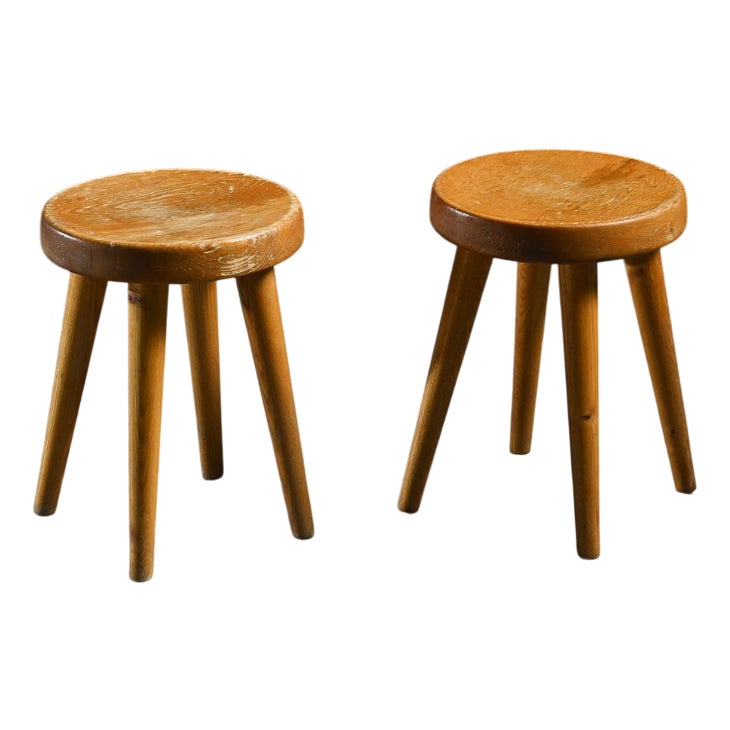 Vintage French Stools by René Martin, 1960s, Set of 2 | Chairish