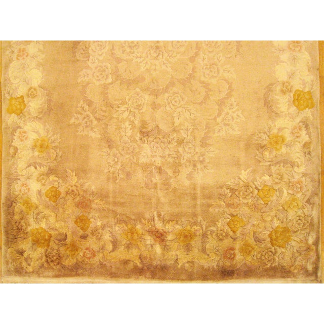 Vintage Chinese Art Deco Oriental Rug, in Gallery Size, W Flowers and ...