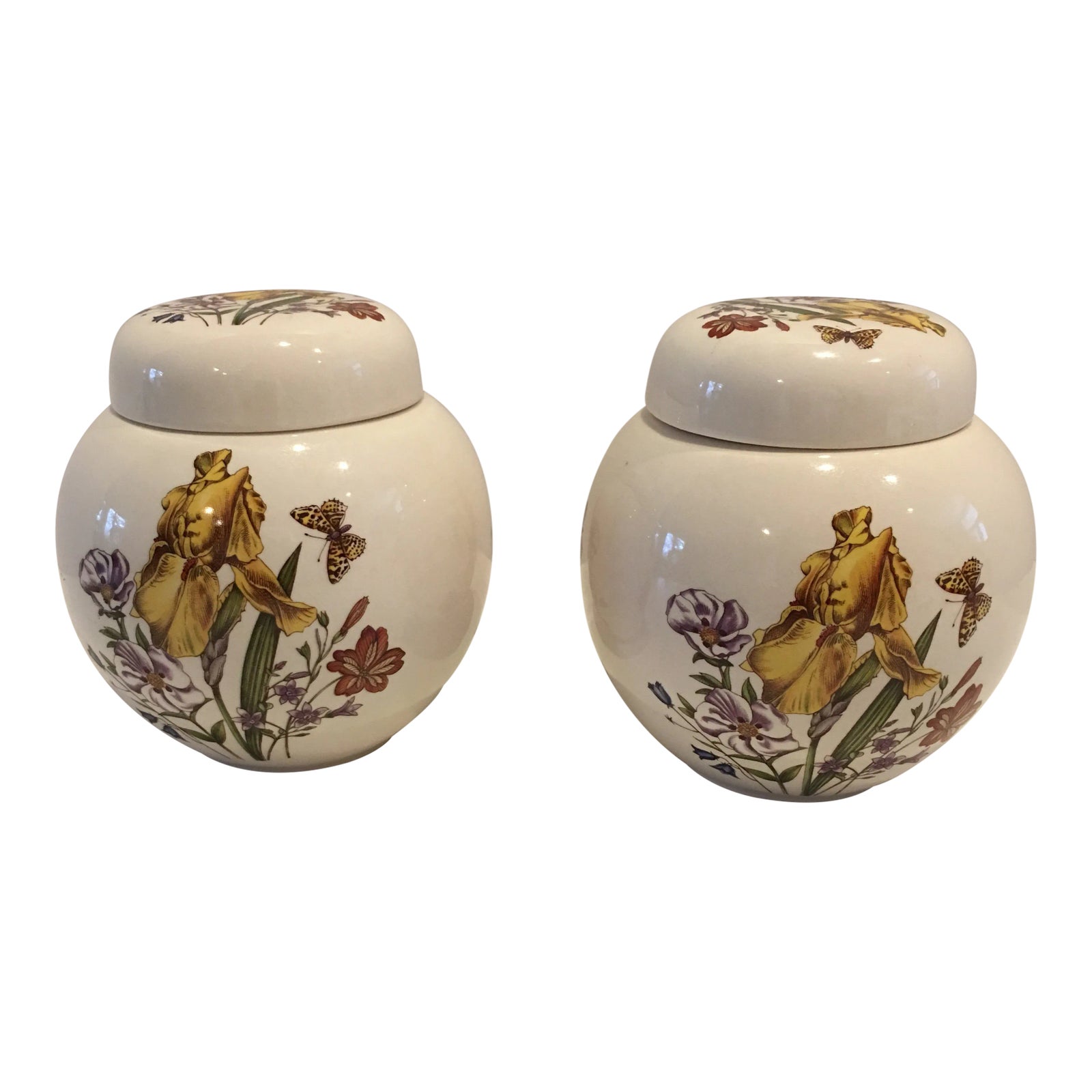English Vintage Mason Ginger Jars - a Pair | Chairish