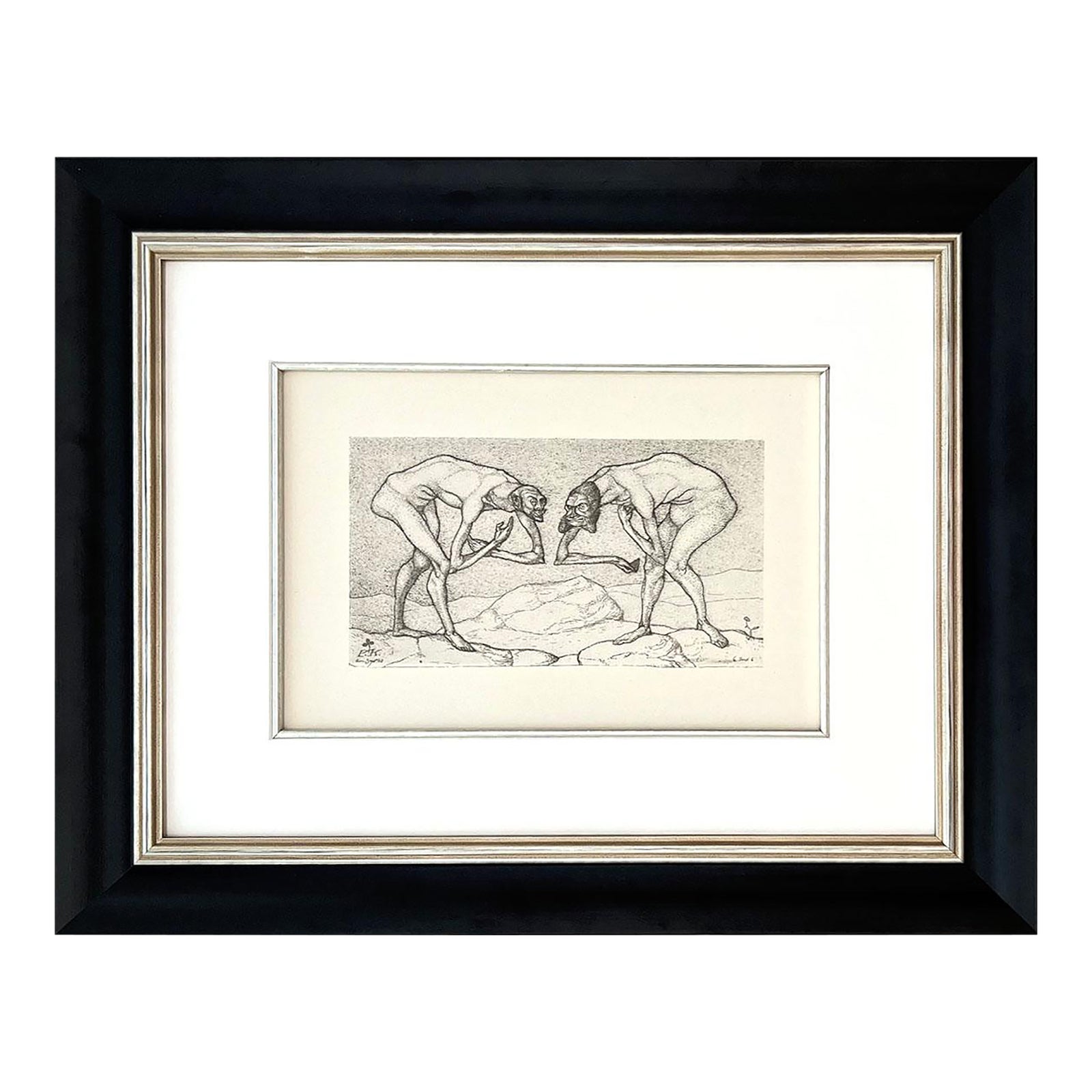 1947 Paul Klee Engraving 2 Two Men Meet 1903 | Chairish