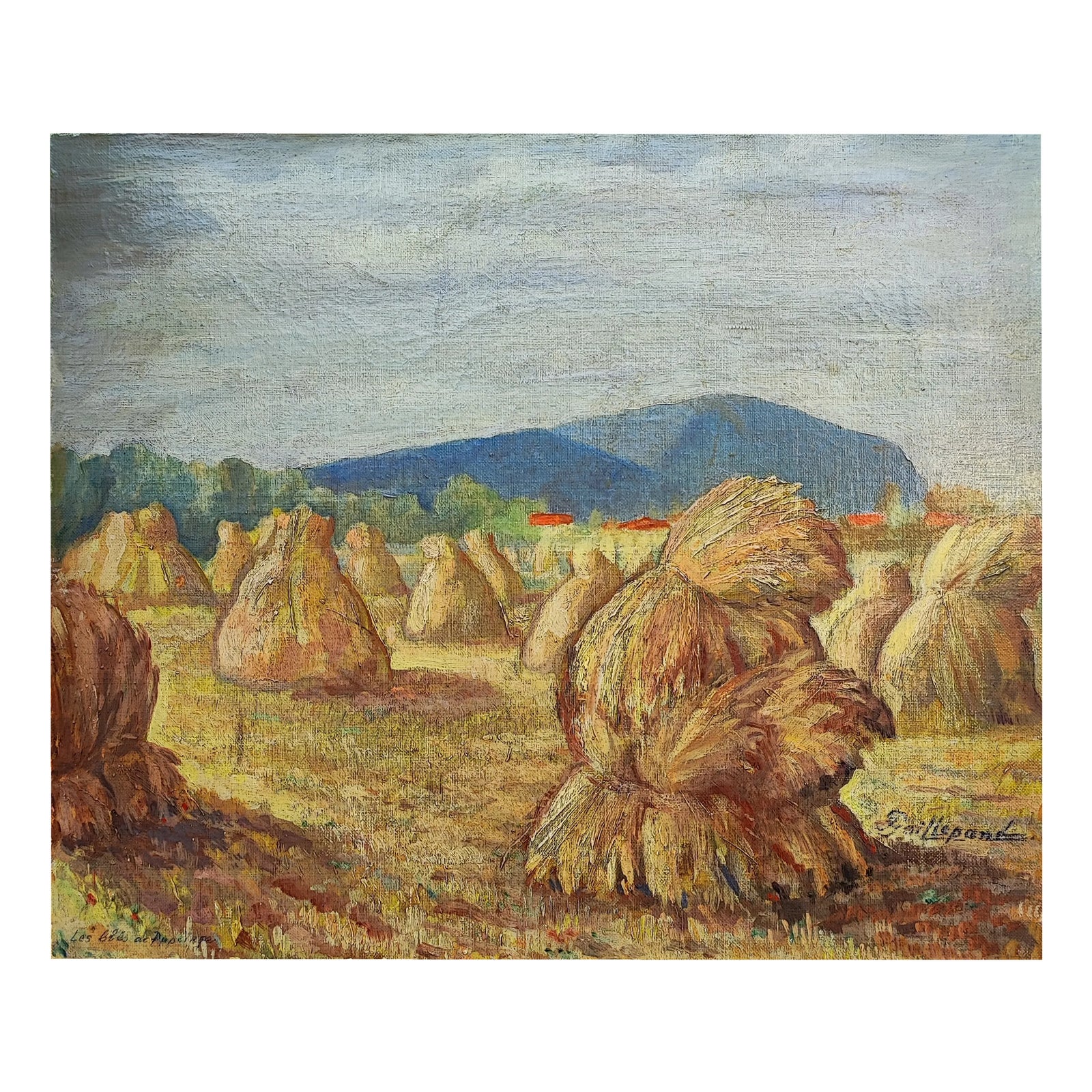 Jules Gaillepand, Les blés de Puplinge, Genève, Oil on Canvas | Chairish