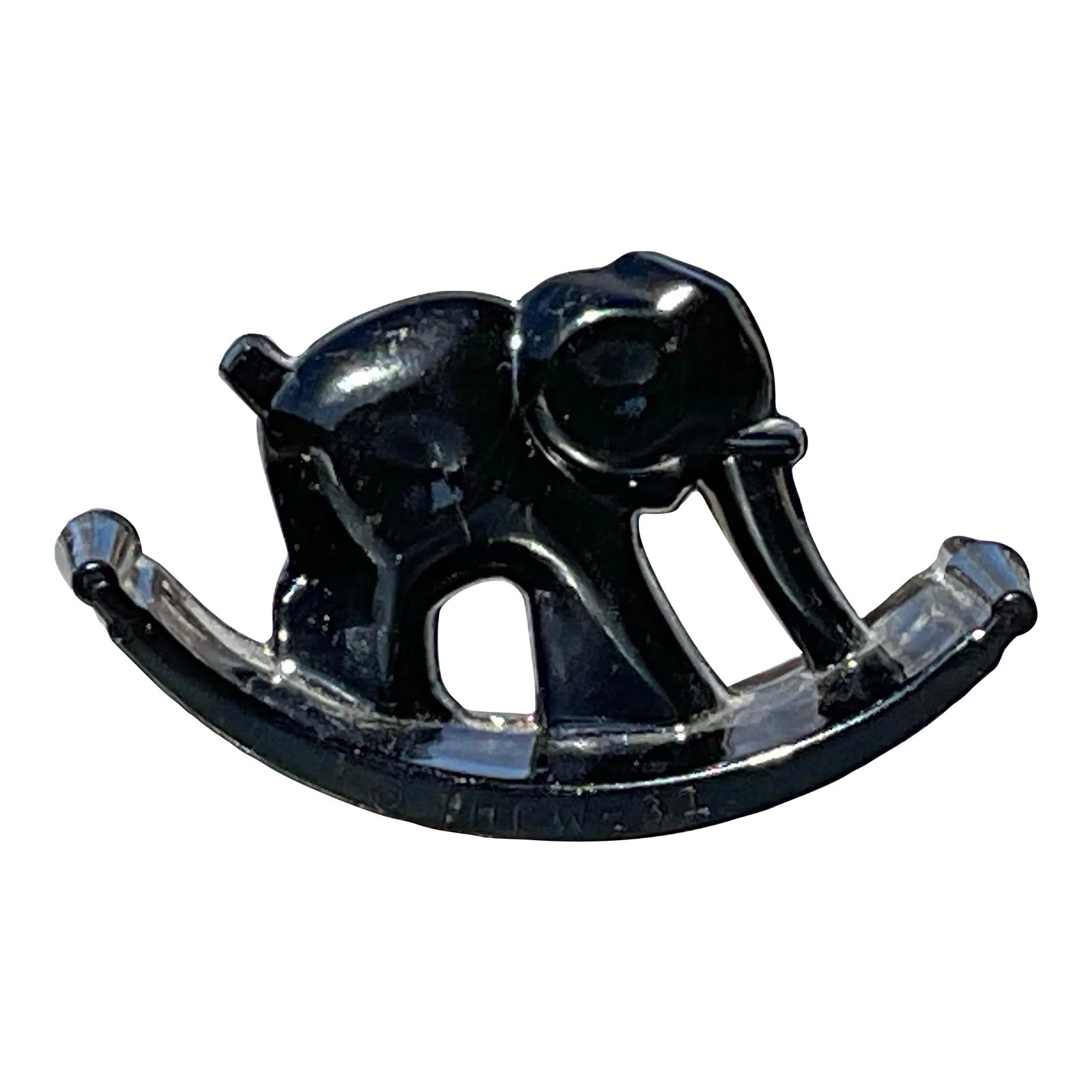 1930s Art Deco Black Glass Elephant Ink Blotter | Chairish