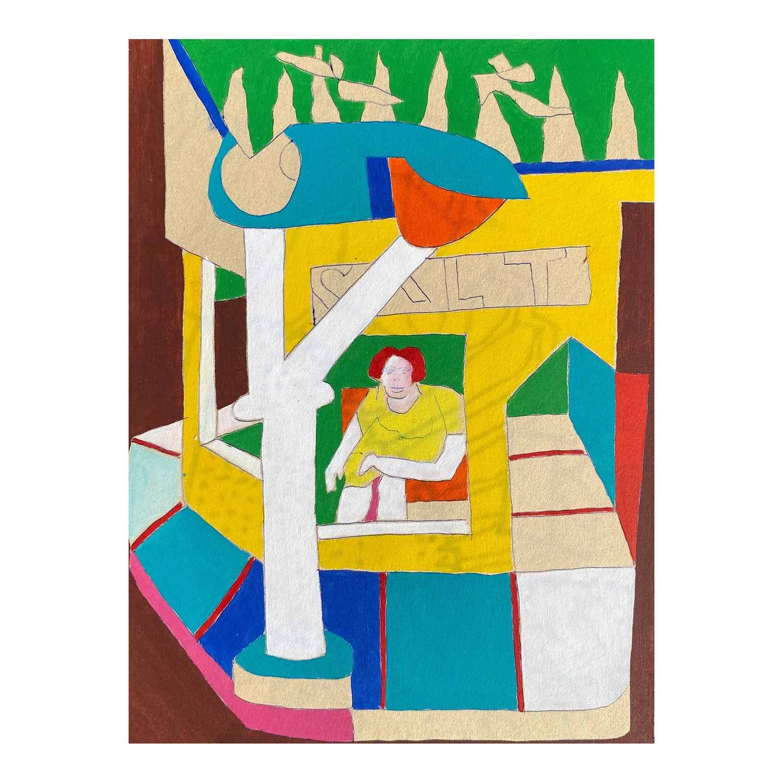 1970s Larry Connatser Streetscene Painting | Chairish