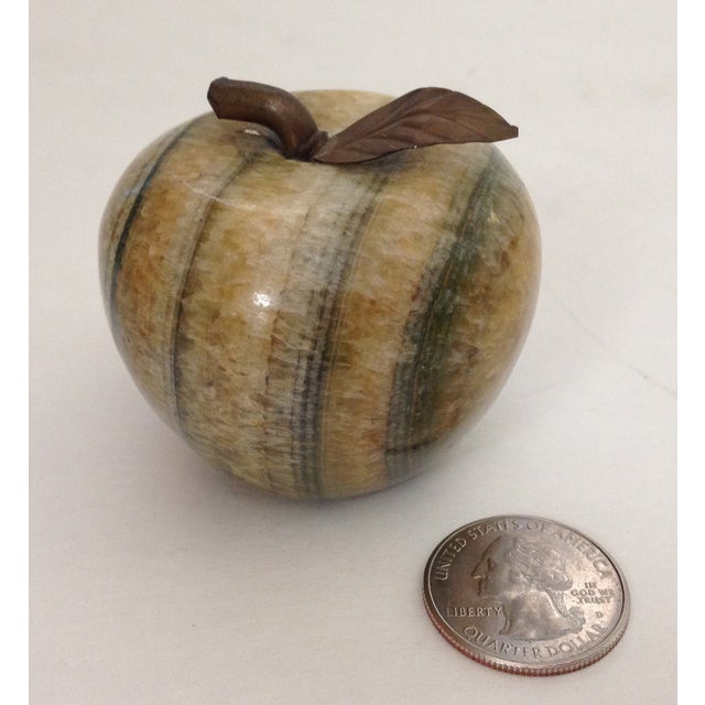 Mini Marble Green Apple Paperweight | Chairish