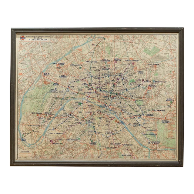 Mid-Century Paris Metro Map C.1966 | Chairish