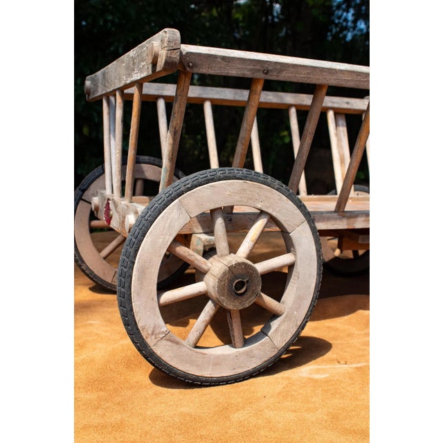 Harvest Farm Cart Grey & Natural Vintage | Chairish