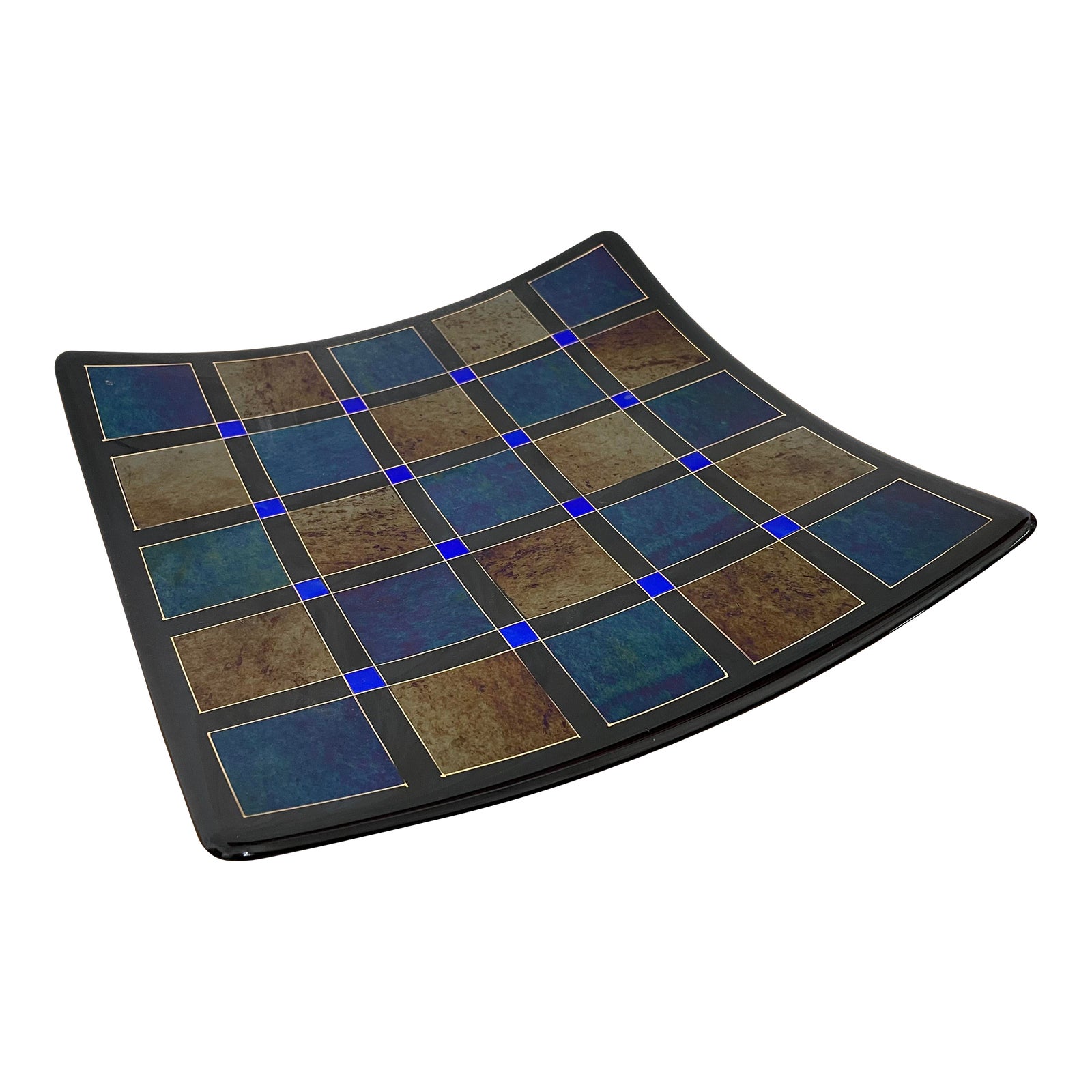 Jim and Sharron Barrett Postmodern Art Glass Footed Centerpiece Plate ...