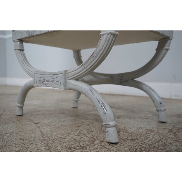 Decorative X Base Bench W. Tropical Fish Upholstery | Chairish