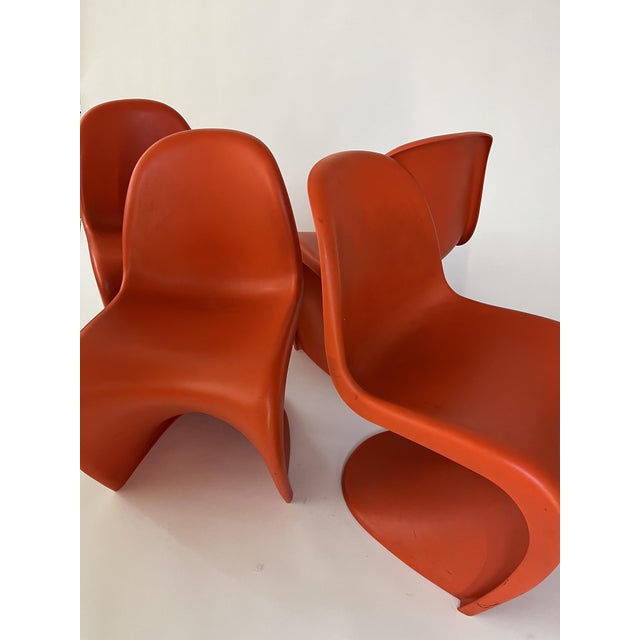 Orange Chairs by Verner Panton for Vitra, 1970s, Set of 4 | Chairish