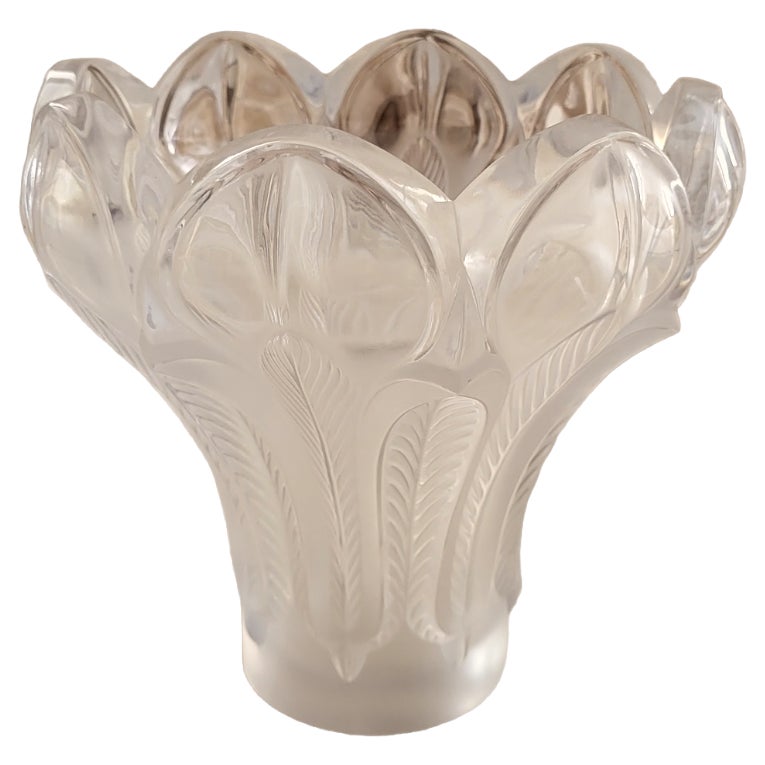 French Glass Flower Petal Shape Vase, 1990s | Chairish
